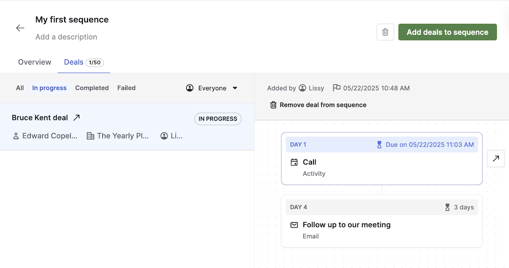 Sequences feature - Knowledge Base | Pipedrive